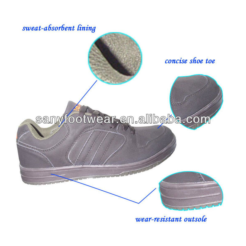 Hot Selling Men's Simple Brown Sport Skate Shoes with Wear-resistant ...