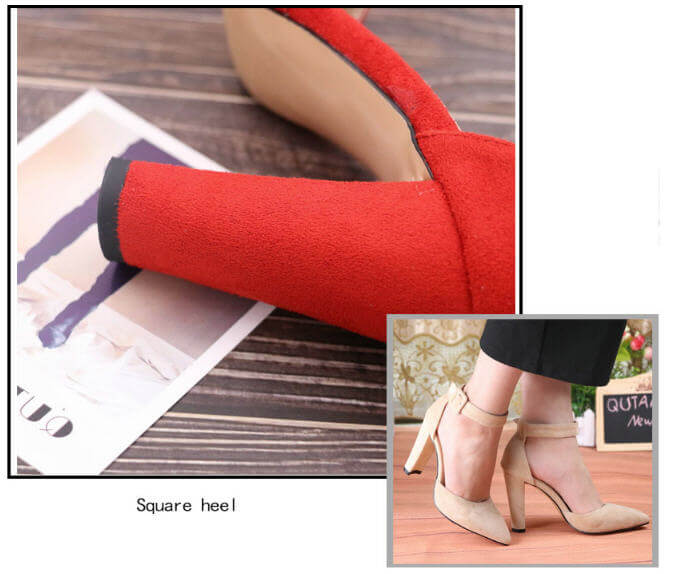 Women High Heels Fashion Comfortable Black Red Party Wedding Pointed ...